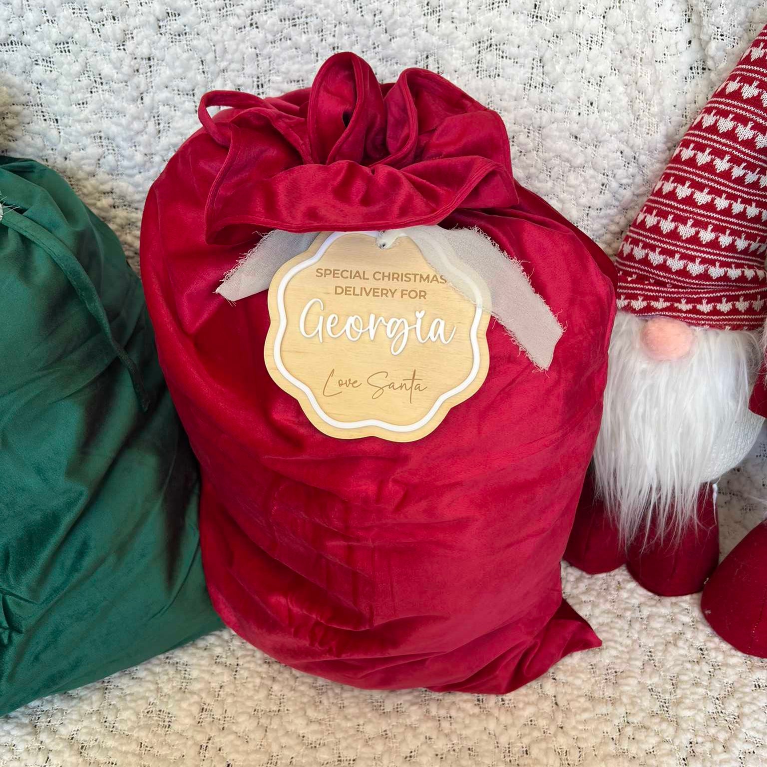 Velvet Santa Sack - Red – Sunset Laser Co